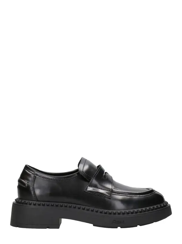 Ash Studded Leather Loafers - Black