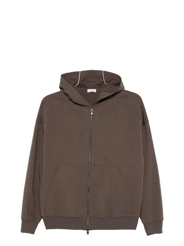 Brunello Cucinelli Cotton Zip-up Hoodie - Brown