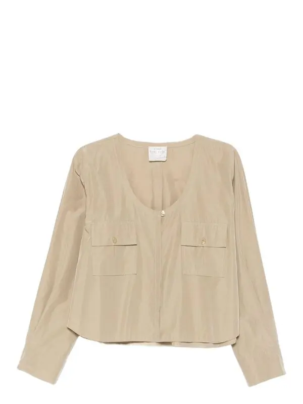 FORTE_FORTE Cotton Blend Blouse - Beige
