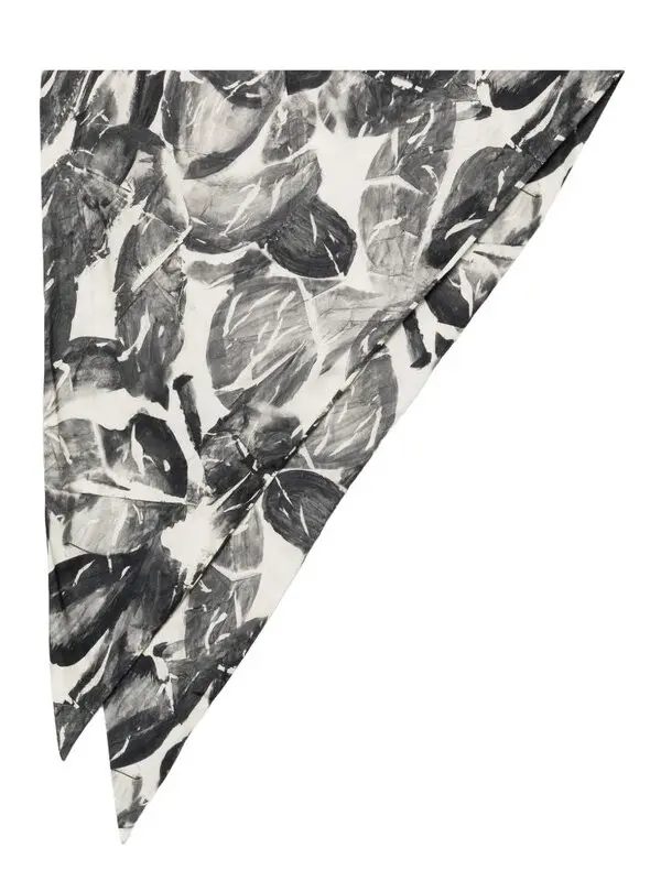 ALYSI Printed Silk Foulard - Black