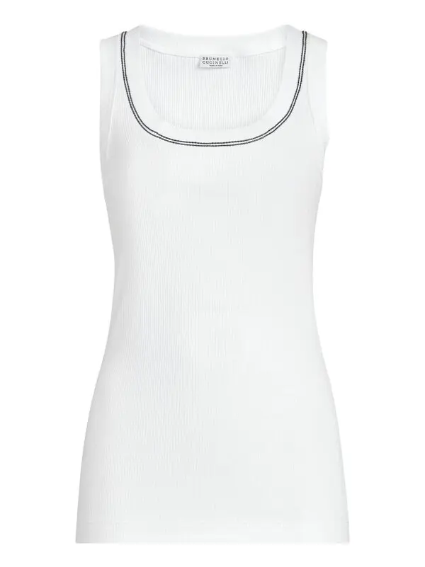 Brunello Cucinelli Cotton Tank Top - White