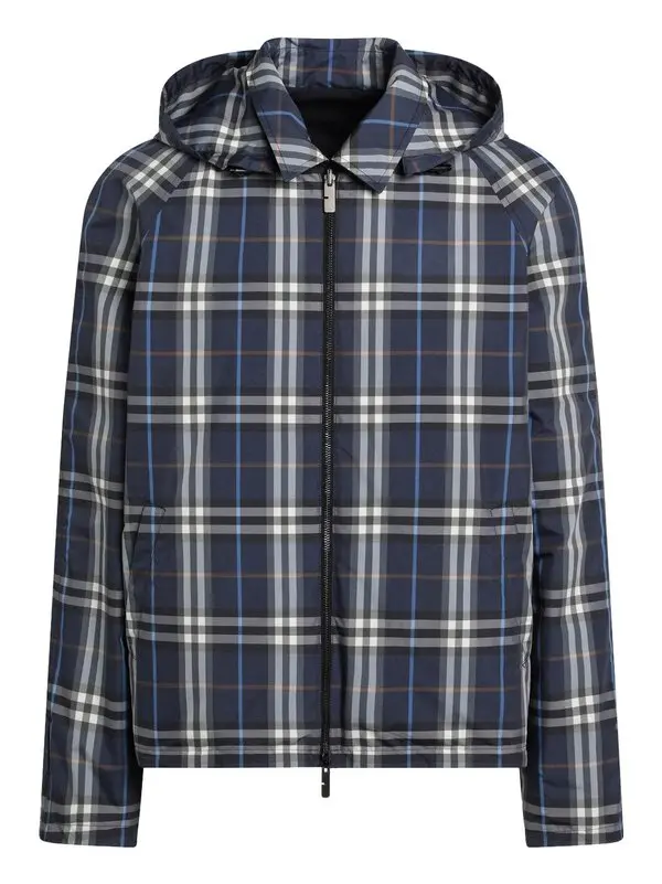 Burberry Reversible Check Pattern Cotton Jacket - Blue