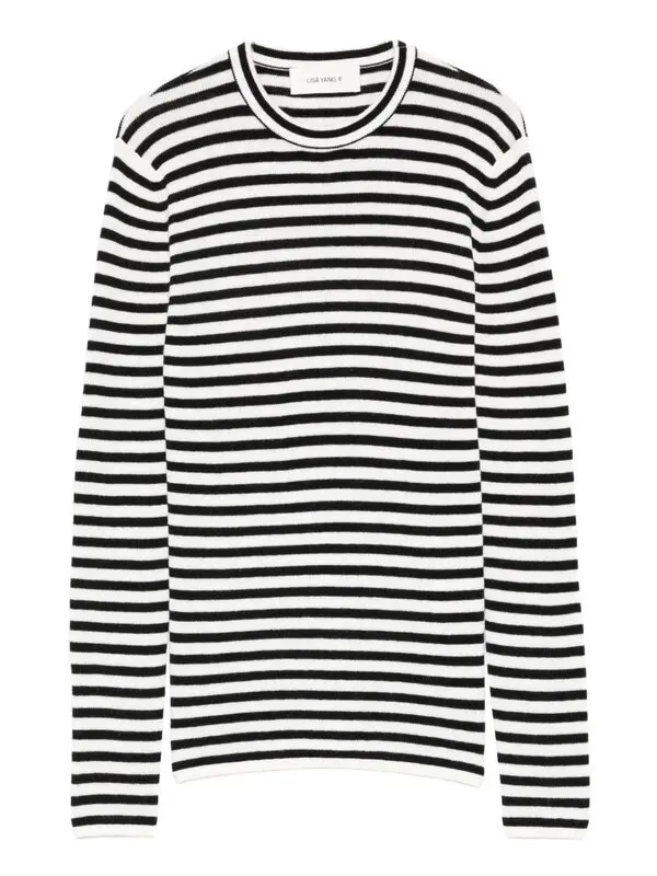 LISA YANG Vivian Striped Sweater - White