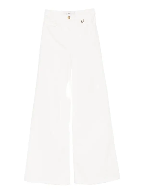Elisabetta Franchi Flared Leg Denim Jeans - Ivory