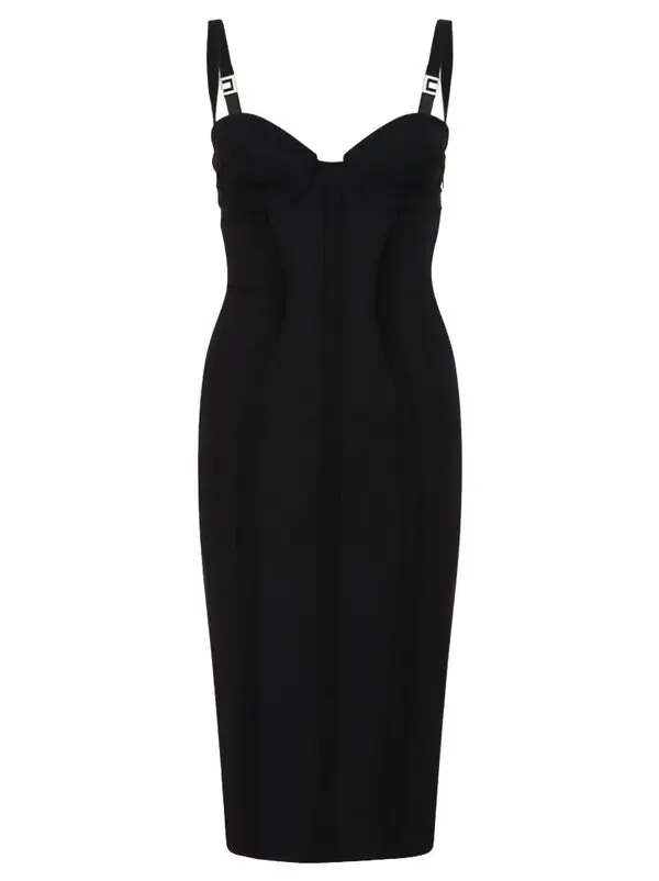 Elisabetta Franchi Sleeveless Midi Dress - Black