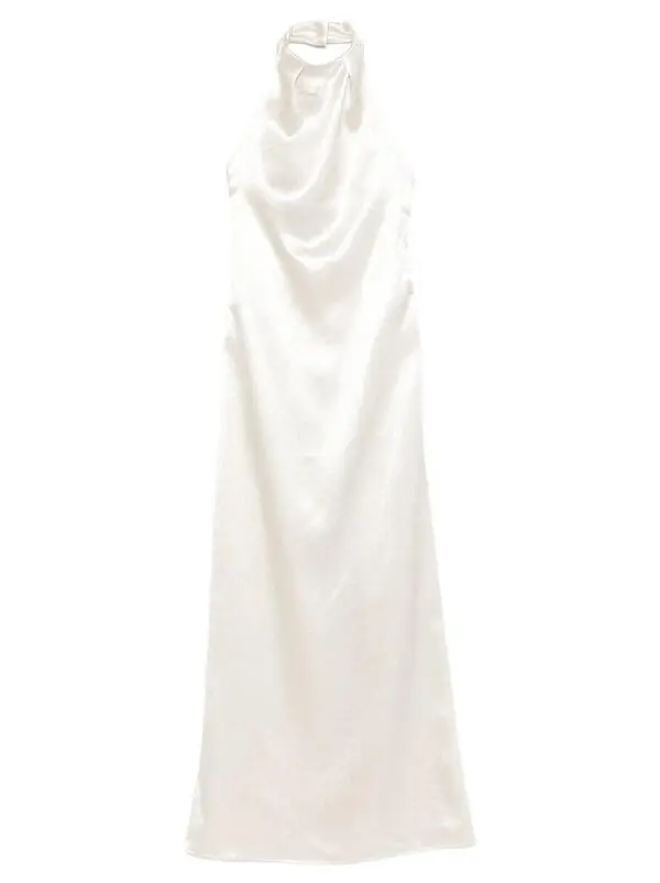 ALYSI Satin Long Dress - White