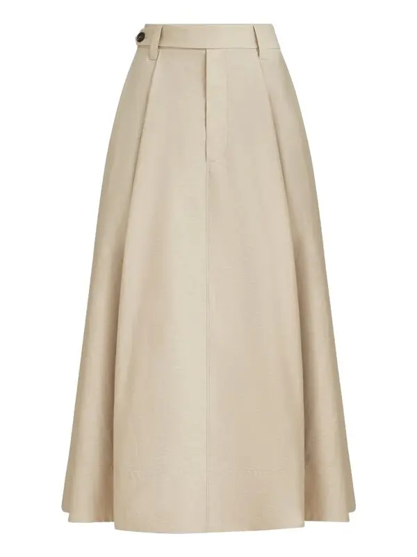 Brunello Cucinelli Cotton Long Skirt - Beige