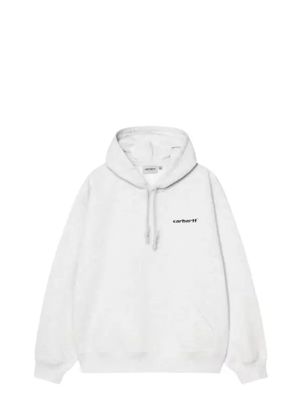 Carhartt Work In Progress Logo Cotton Hoodie - Light Grey