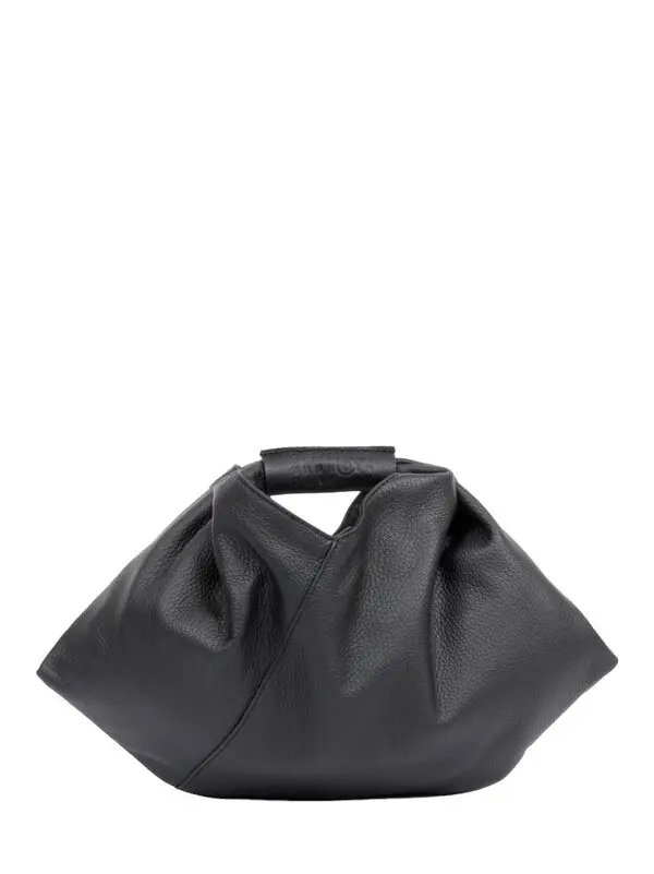 MAISON MARGIELA Japanese Draped Mini Leather Handbag - Black