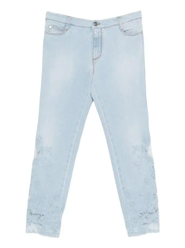 Ermanno Scervino Embroidered Denim Jeans - Clear Blue