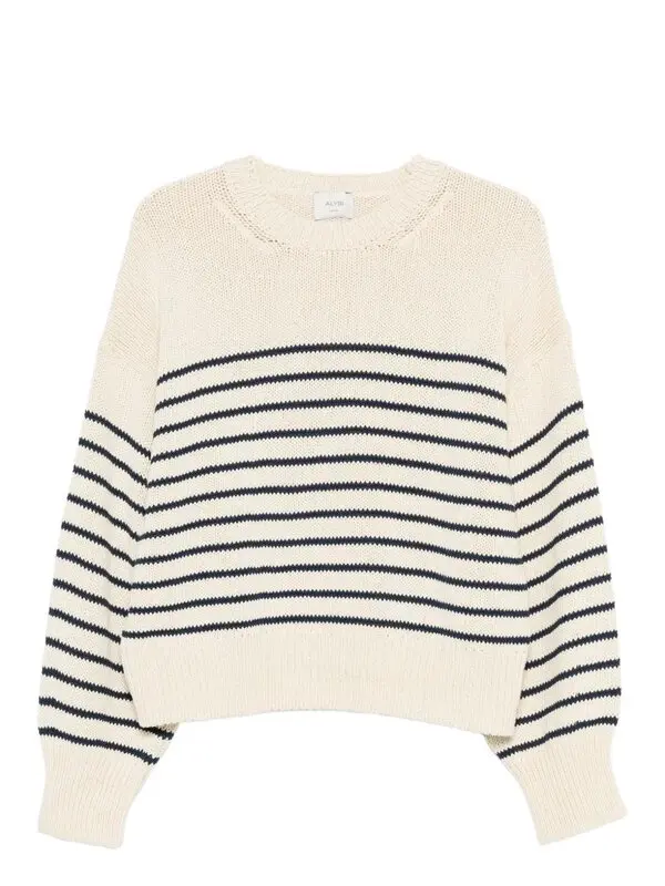 ALYSI Cotton Crewneck Sweater - White