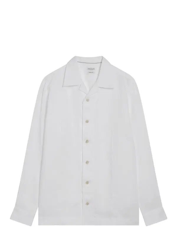 Brunello Cucinelli Linen East Fit Shirt - White