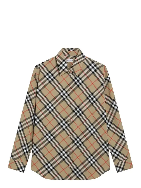 Burberry Check Pattern Shirt - Beige
