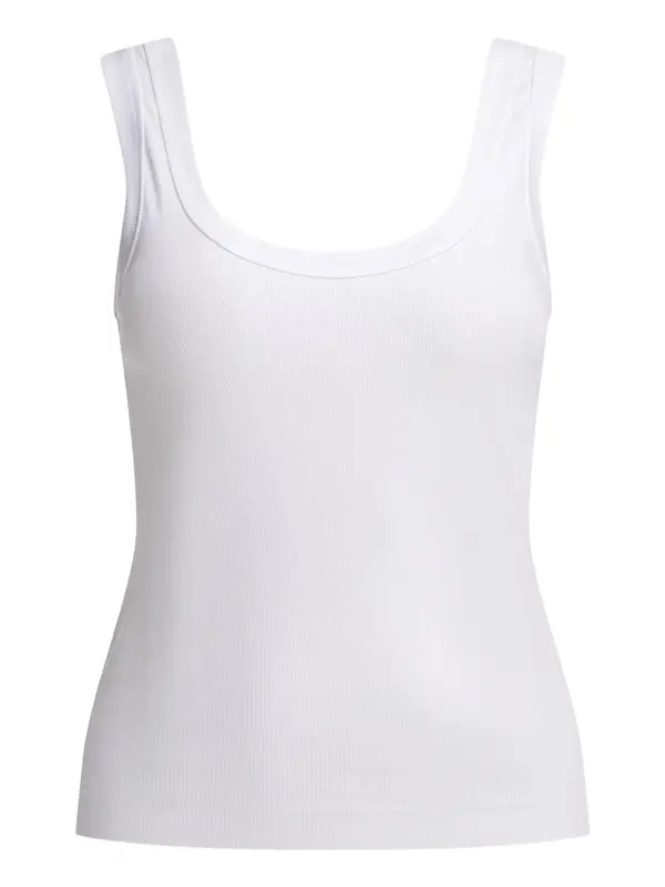 Brunello Cucinelli Jersey Tank Top With Jewel - White