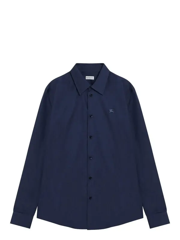 Burberry Cotton Shirt With Ekd - Blue