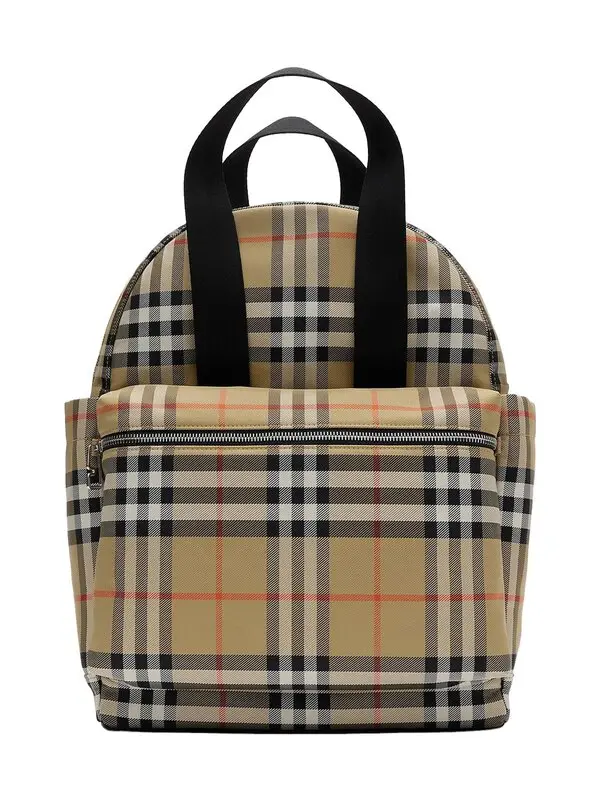 Burberry Check Motif Diaper Backpack - Beige