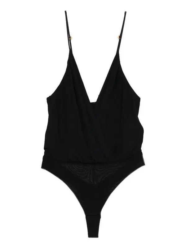 Elisabetta Franchi Silk Bodysuit - Black