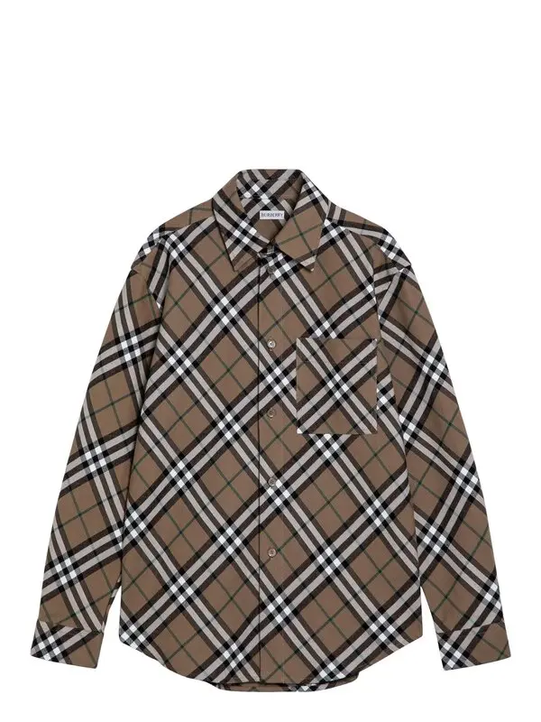 Burberry Check Cotton Shirt - Beige