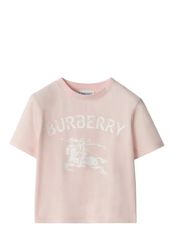 Burberry Stretch Cotton T-shirt With Equestrian Knight Design - Pink