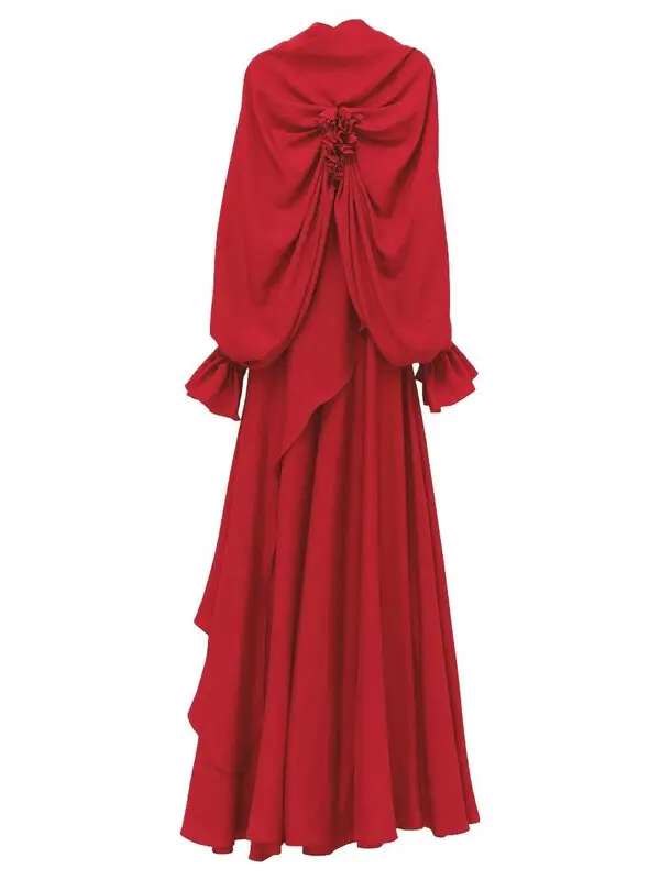 Alexander McQueen Alexander Mc Queen Draped Long Evening Dress - Red