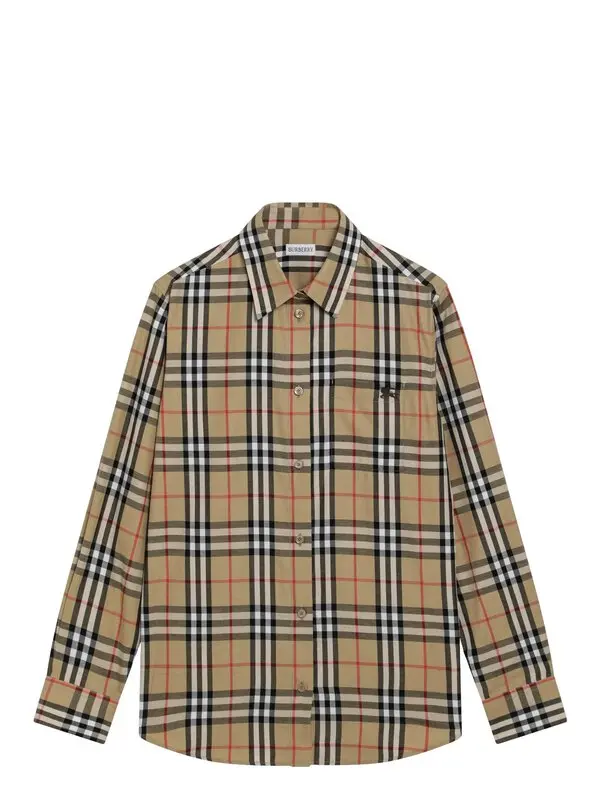 Burberry Check Pattern Shirt - Beige