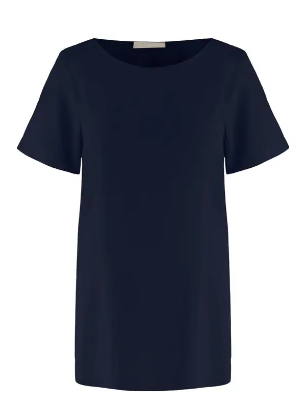 ALLUDE Stretch Silk T-shirt - Blue
