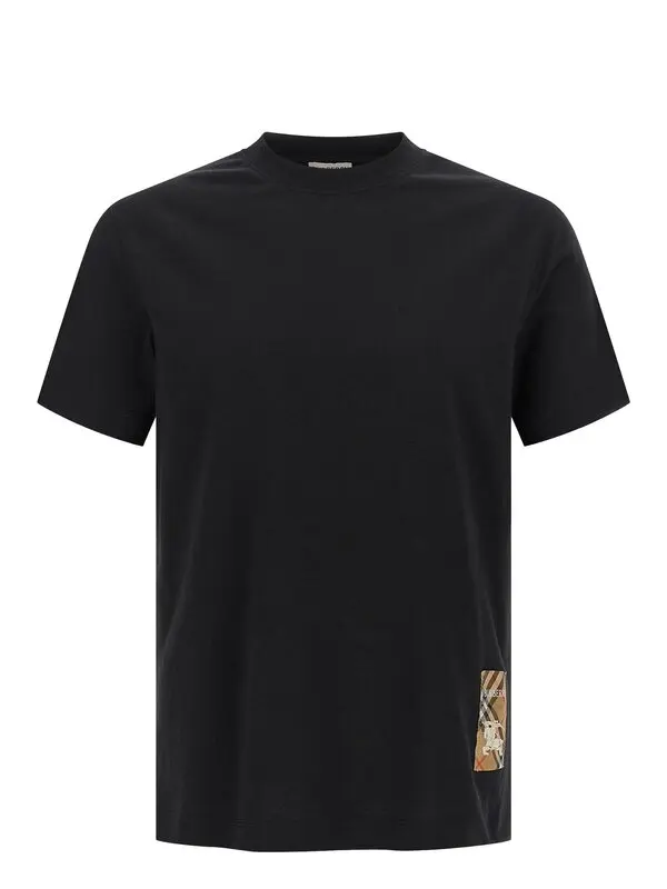 Burberry T Shirt Patch Check - Black