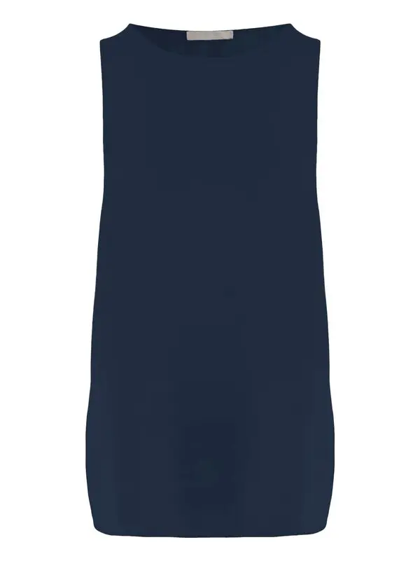 ALLUDE Stretch Silk Top - Blue