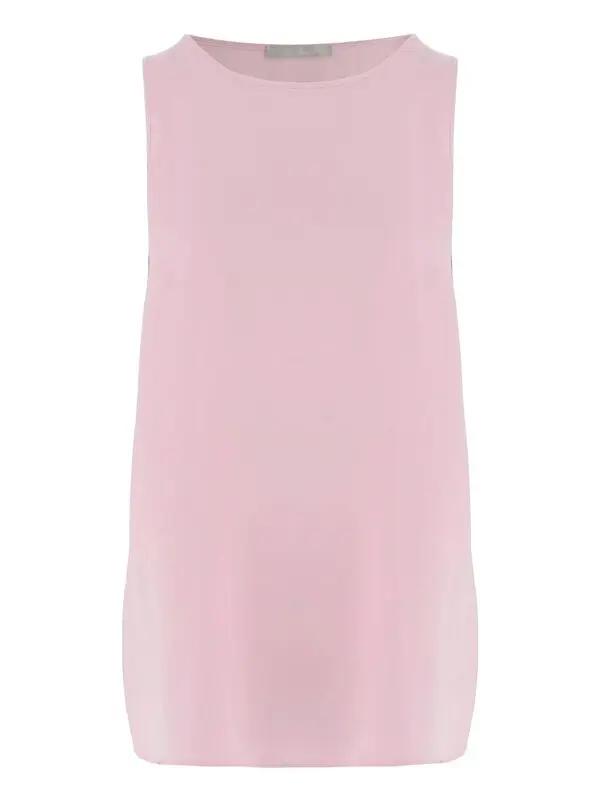 ALLUDE Stretch Silk Top - Pink