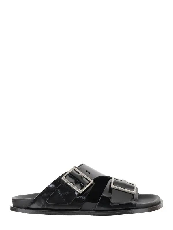 ALOHAS Alba Leather Sandals - Black