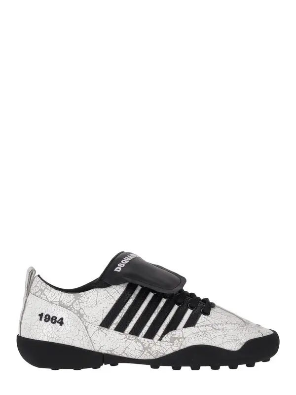 Dsquared2 Lace Up Low Top Sneakers - Bianco+nero