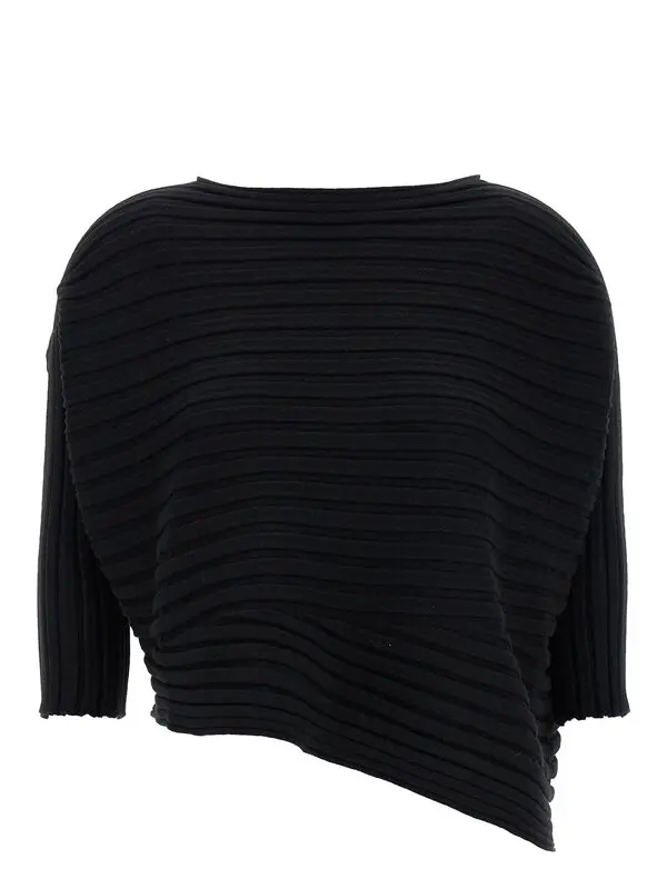 Issey Miyake Cotton Cashmere Knit Top - Black