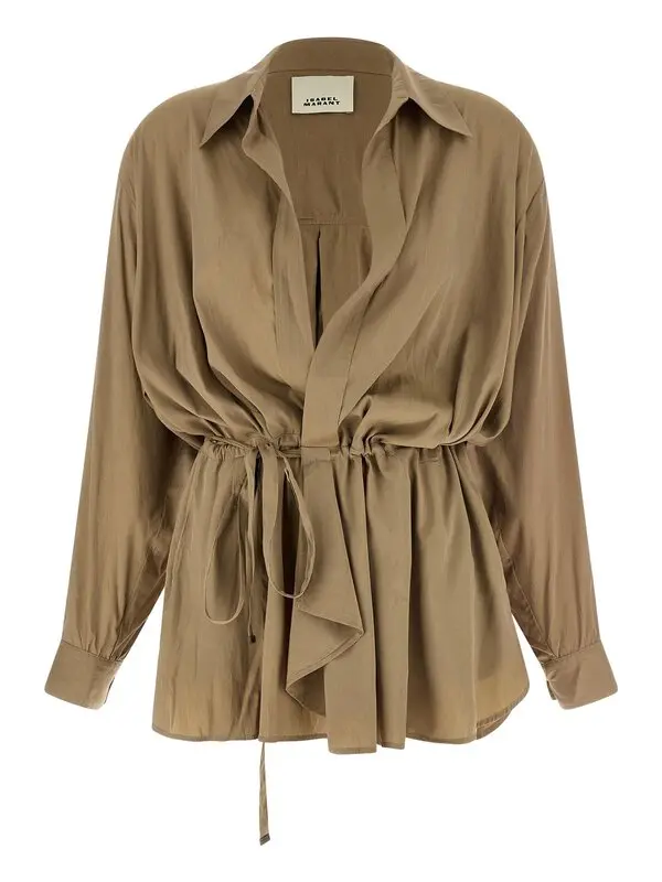 Isabel Marant Keren Satin Technical Fabric Blazer - Green
