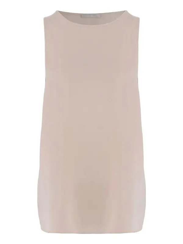 ALLUDE Stretch Silk Top - Beige