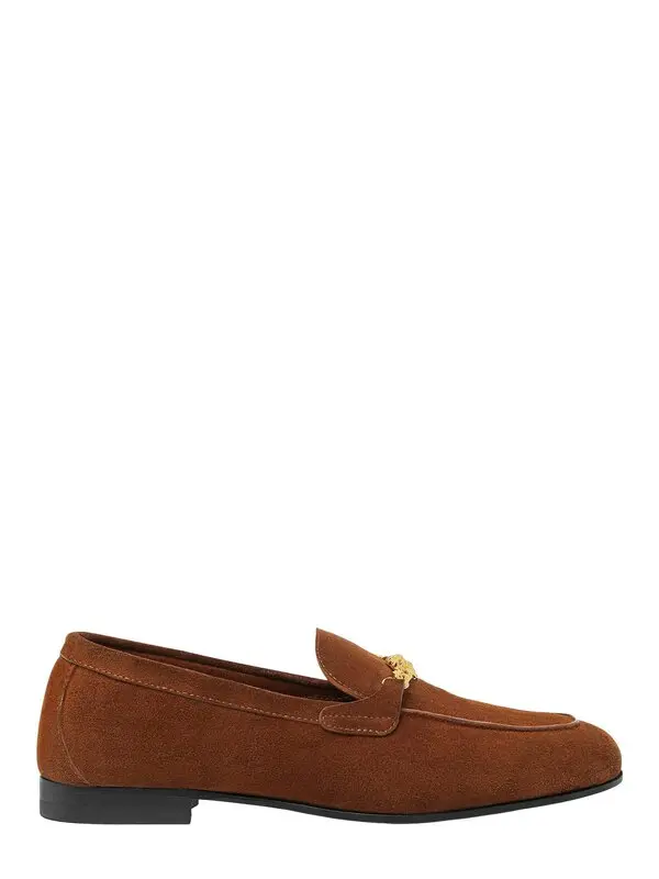 Versace Medusa Suede Loafers - Brown