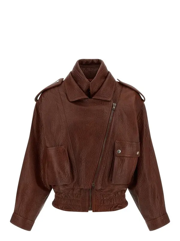 Isabel Marant Aneli Leather Jacket - Brown