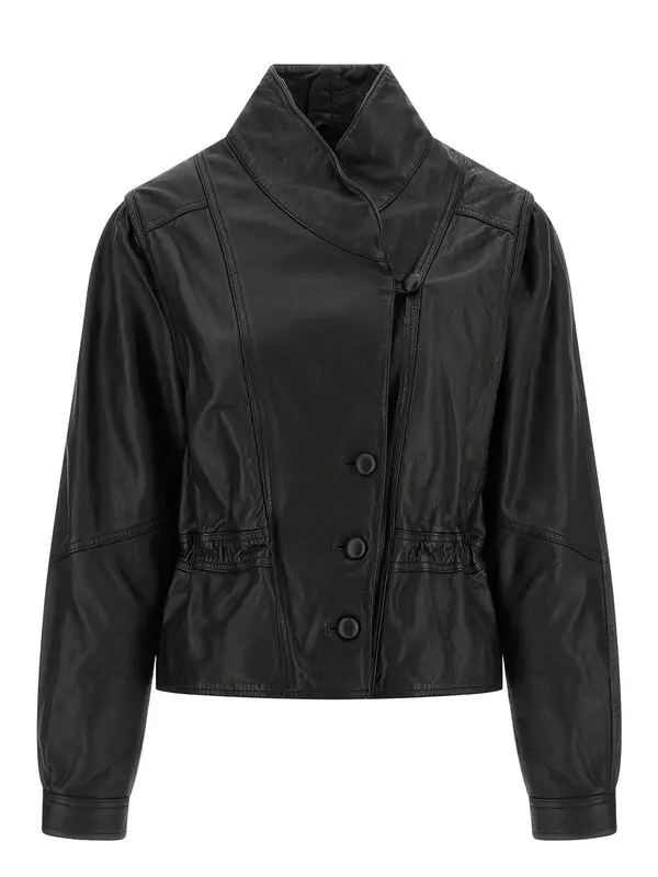Isabel Marant Tressy Leather Jacket - Black