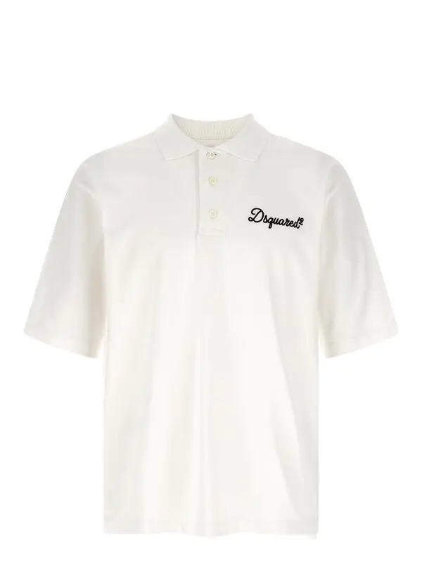 Dsquared2 Signature' Polo Shirt - White