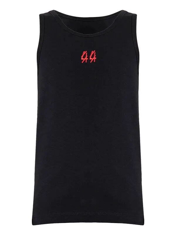 44 LABEL GROUP Stretch Cotton Ribbed Tank - Black