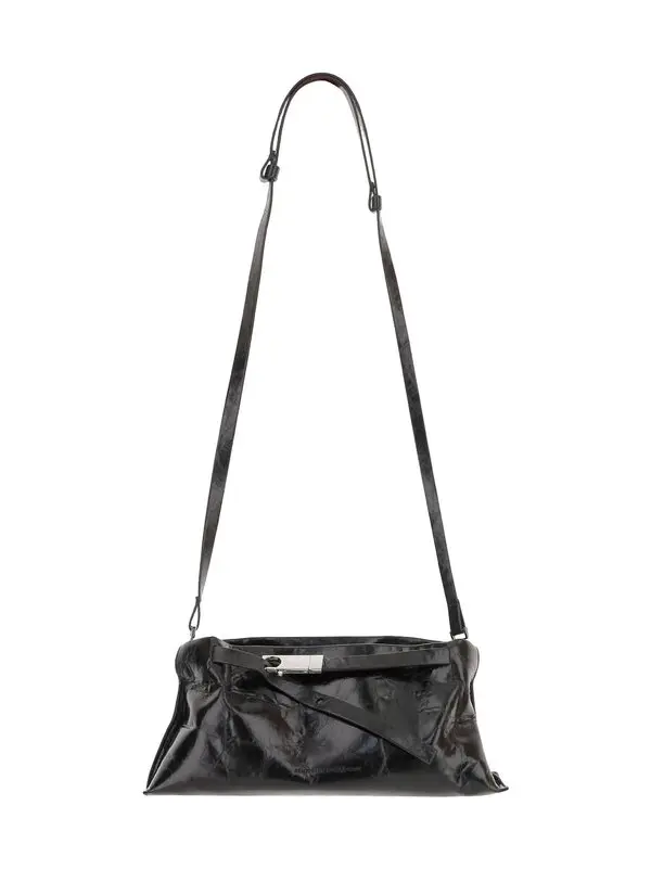 Benedetta Bruzziches Lauren Glossy Leather Shoulder Bag - Black