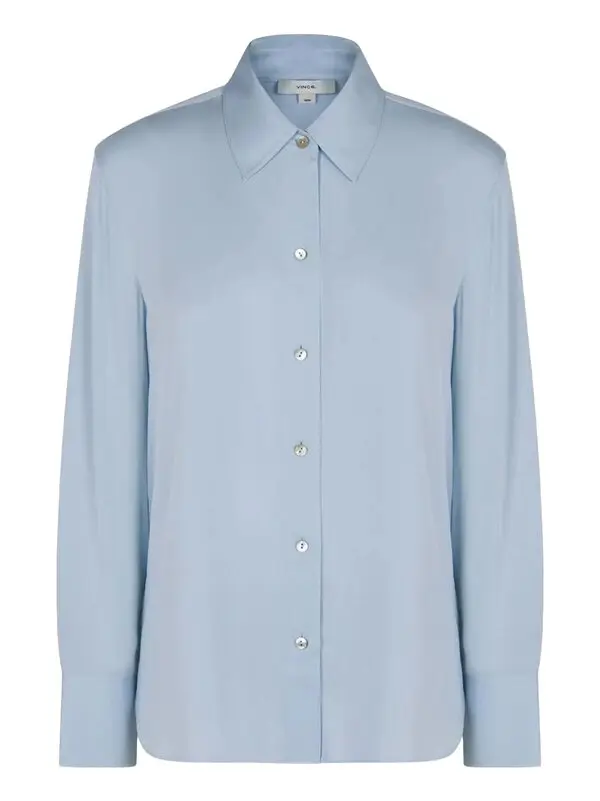 Vince Stretch Silk Shirt - Light Blue