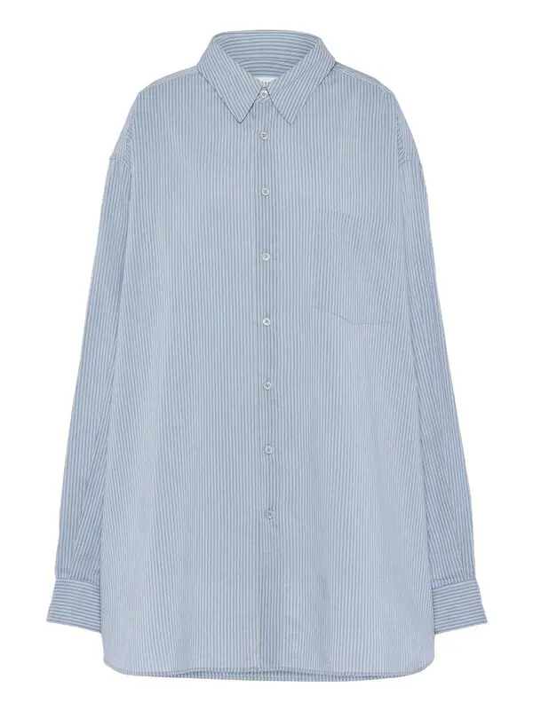 MAISON MARGIELA Oversized Cotton And Silk Shirt - Clear Blue