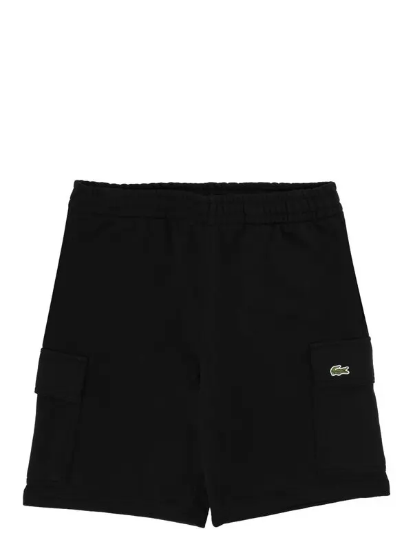Lacoste Cotton Fleece Cargo Shorts - Black