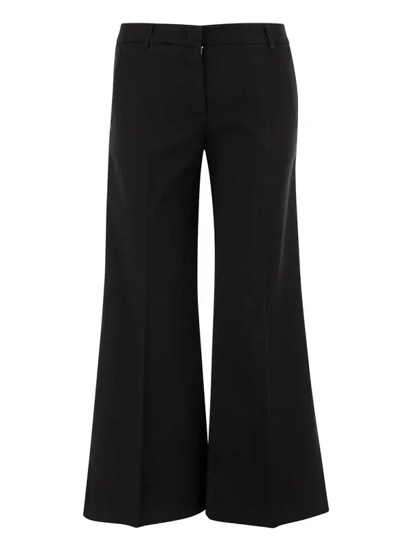 QL2 DONNA Flared Stretch Trousers - Black