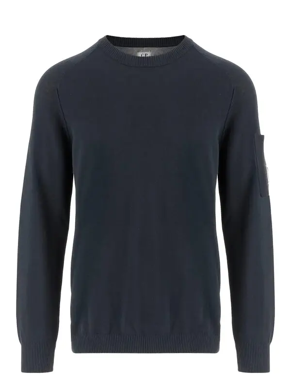 C.P. COMPANY Cotton Sweater With Logo - Blue