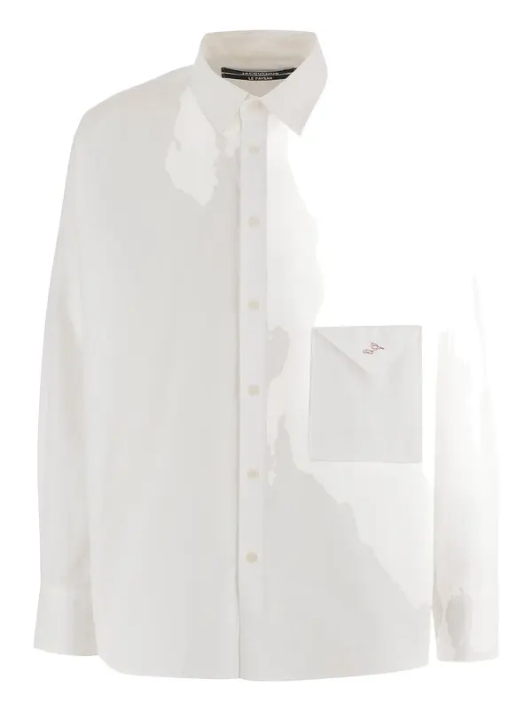 Jacquemus Cotton Nappe Shirt With Folded Pocket - White