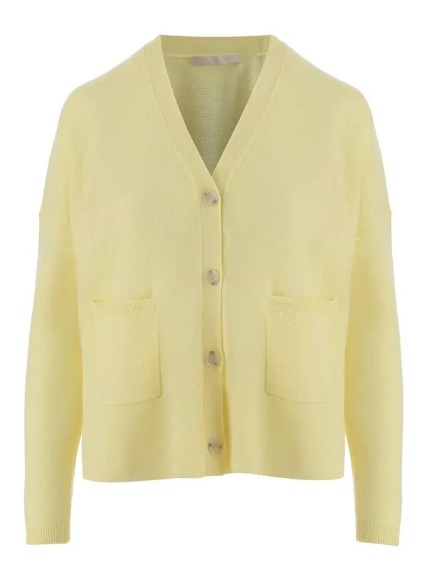 ALLUDE Wool And Cashmere Cardigan - Yellow