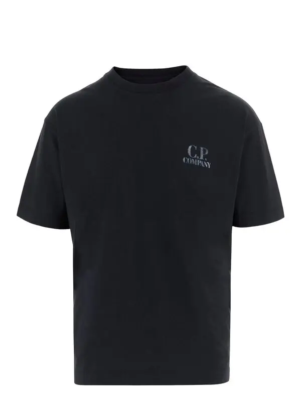 C.P. COMPANY Cotton T Shirt With Logo - Black