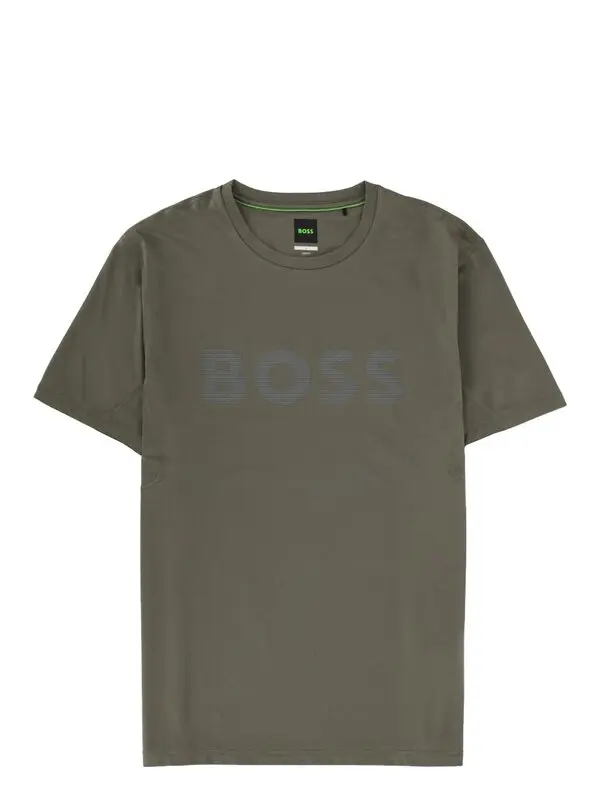 BOSS T Shirt With Logo - Green