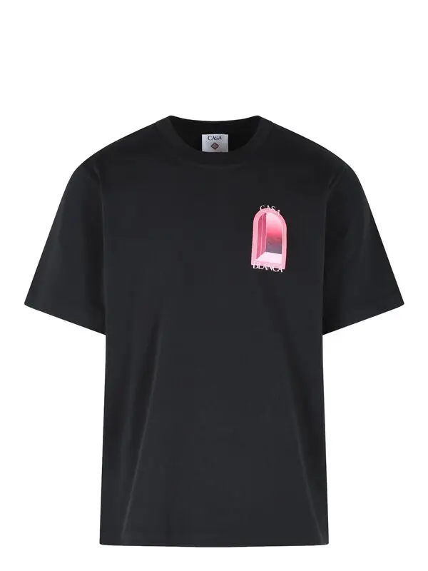 Casablanca Arches' Cotton T Shirt - Black